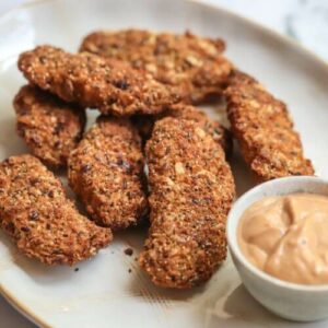Air Fryer Sesame Coconut Chicken Nuggets with Peanut Sauce - Healthy ...
